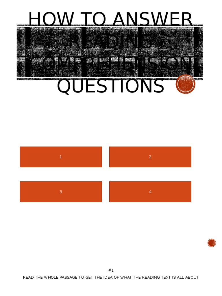How To Answer Comprehension Questions | PDF | Self-Improvement