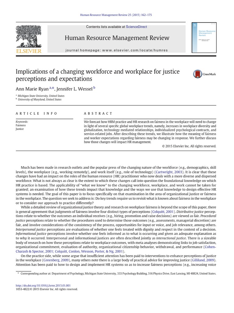 Implication For Changing Workforce | PDF | Employment | Psychological ...