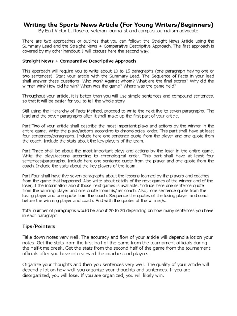 Sports Article | PDF