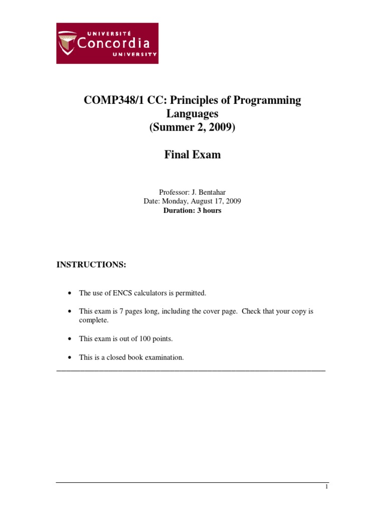 COMP348 Final Exam Overview | PDF | Queue (Abstract Data Type) | Method (Computer Programming)
