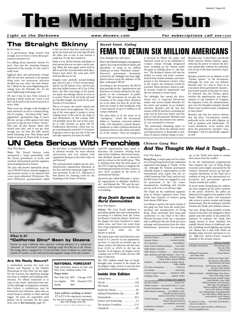 Deus EX Newspaper v2 PDF | PDF | United Nations | International Relations
