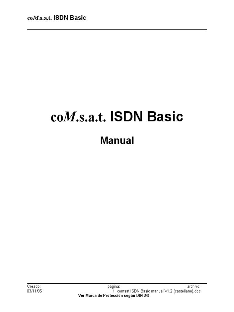 Manual Comsat ISDN Basic V1.2 | PDF | Gsm | Módulo de Identidad del Suscriptor