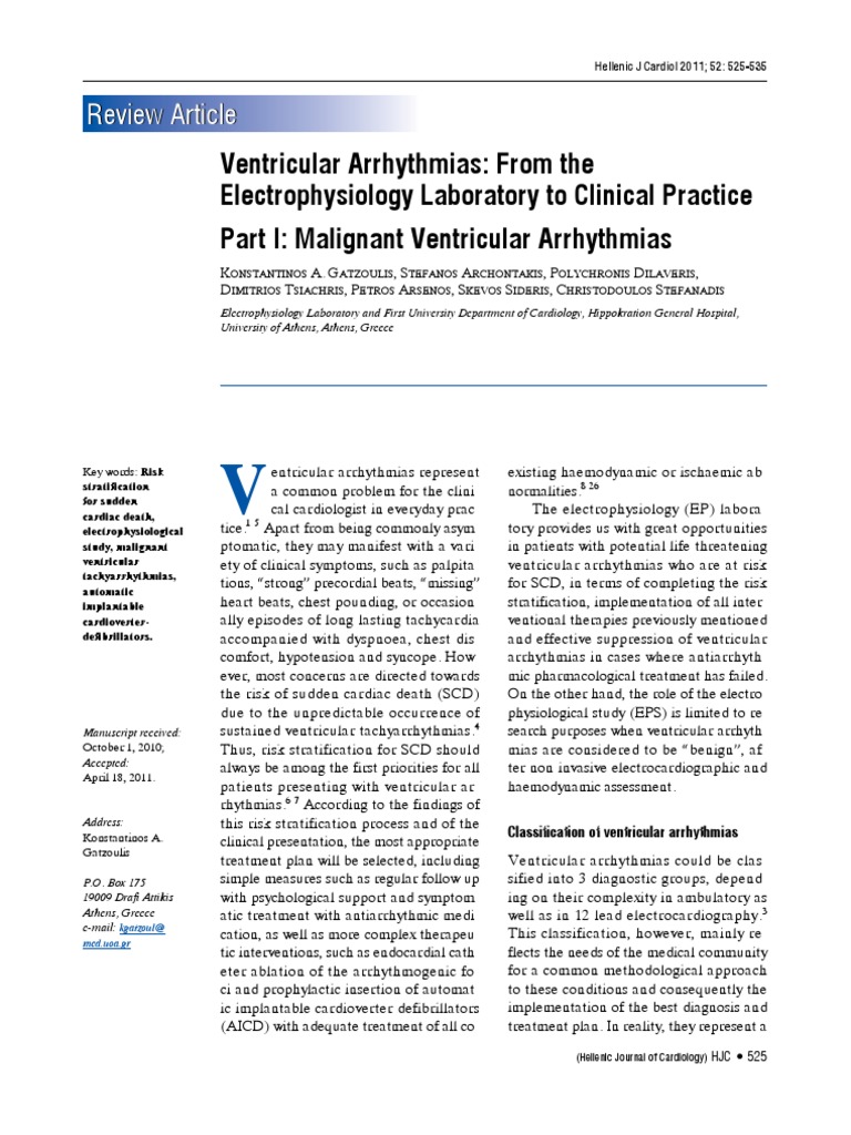 Malignant Ventricular Arrhythmia | PDF | Cardiac Arrhythmia | Cardiology