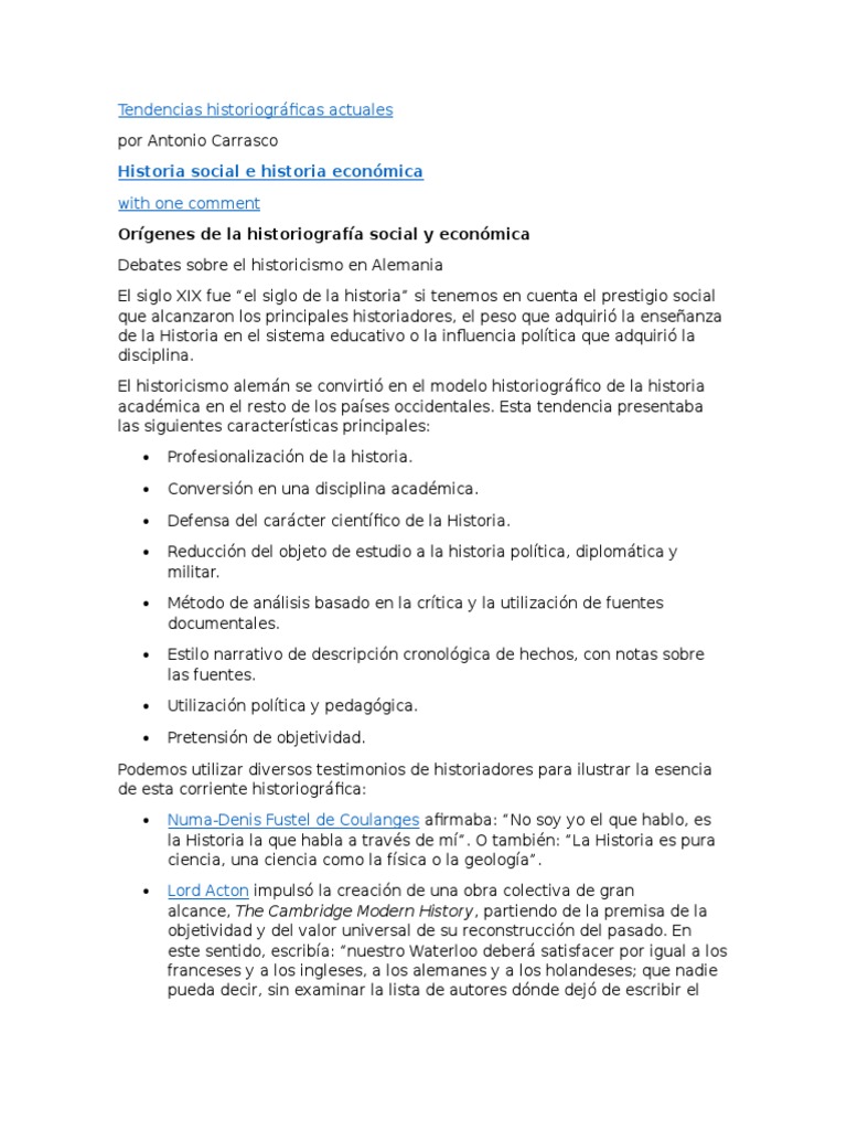 Caracteristicas de La Historia Social | PDF | Historiografía | Emile ...