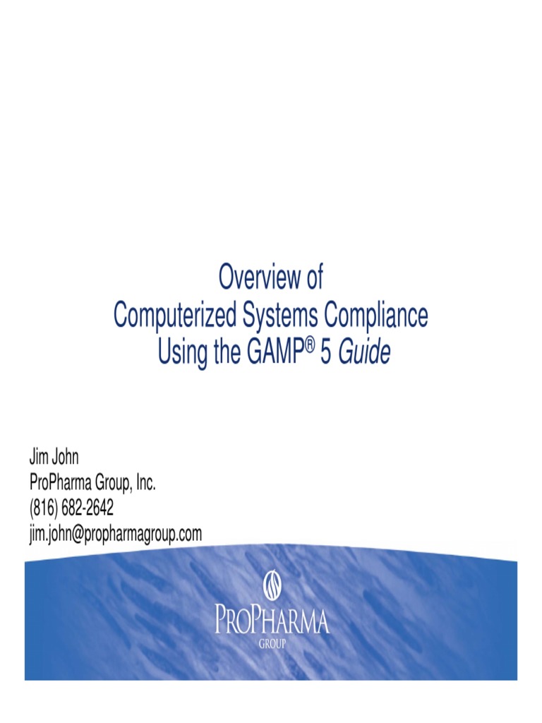 GAMP 5 Overview | Verification And Validation | Risk