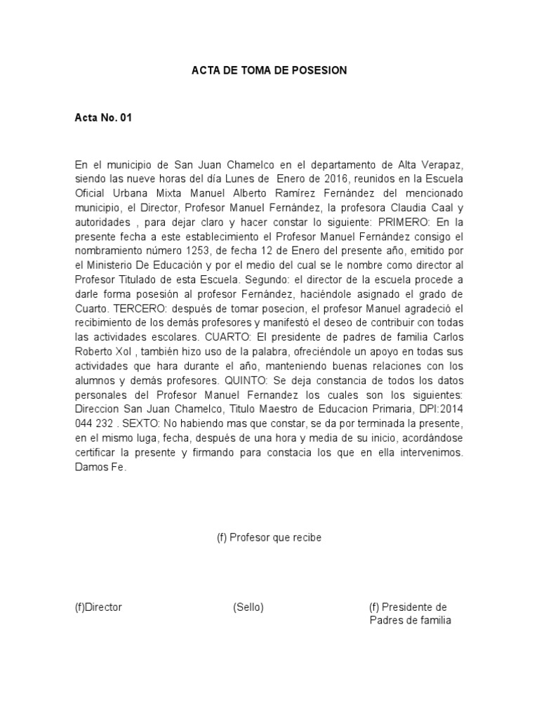 Modelos de Actas | Educación primaria | Maestros