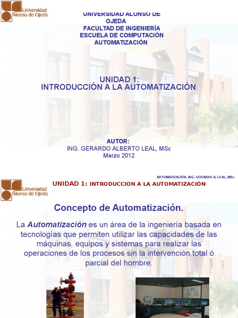 Unidad 1 Introduccion A La Automatizacion | PDF | Automatización | Controlador lógico programable