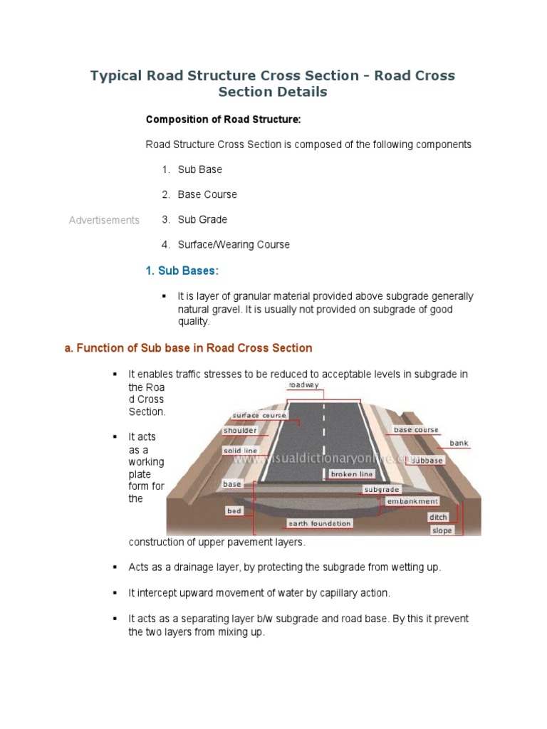 Road Structure Cross Section Details | PDF | Road Surface | Asphalt