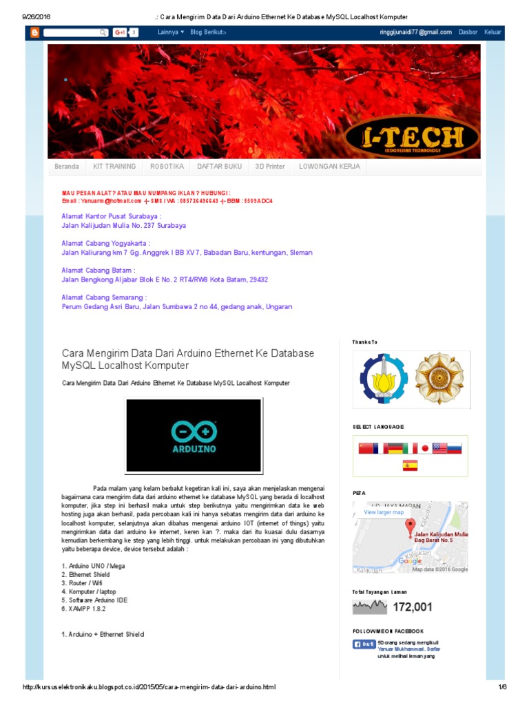 Cara Mengirim Data Dari Arduino Ethernet Ke Database MySQL Localhost ...