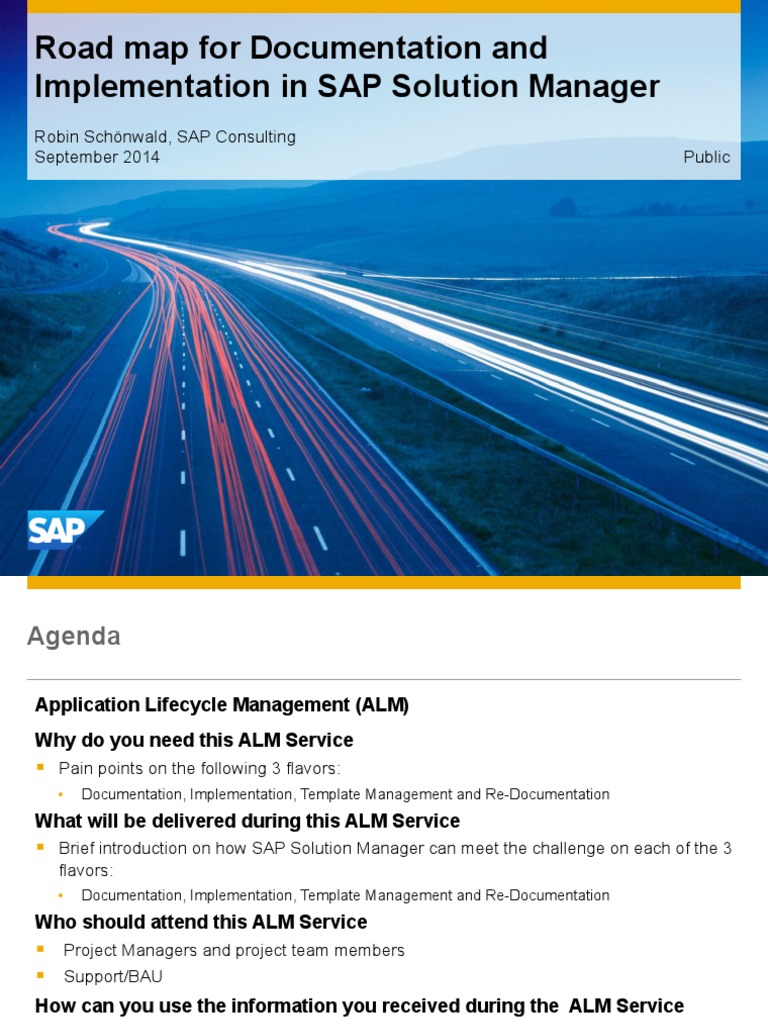 Road Map For Documentation and Implementation in SAP Solution Manager ...