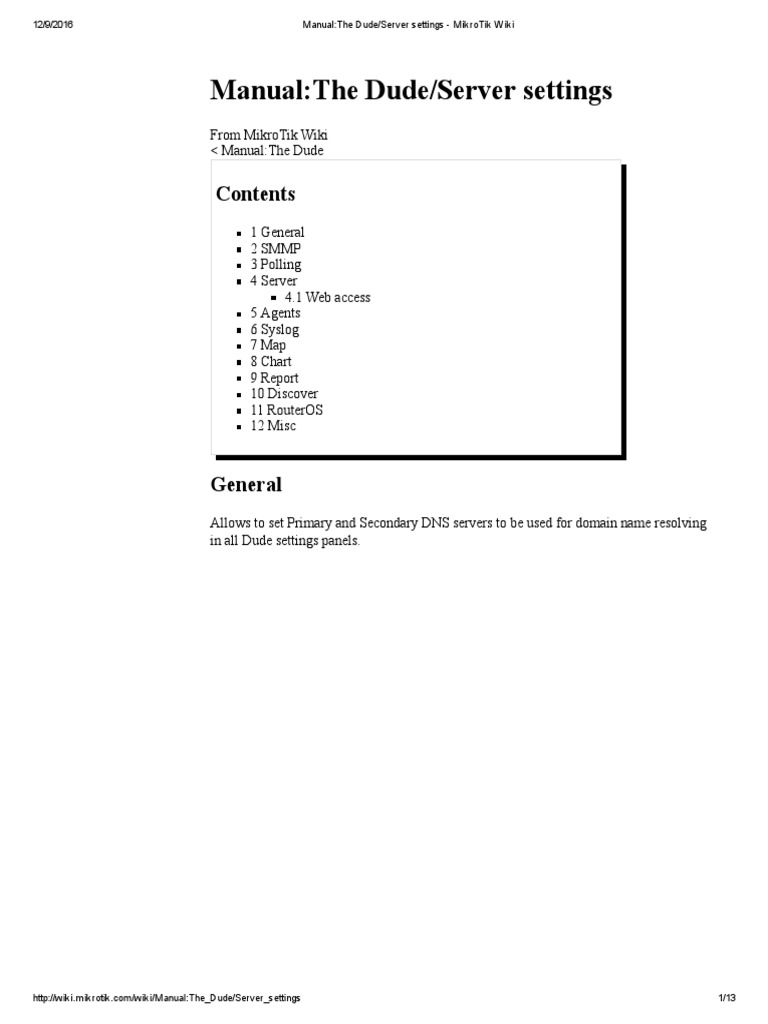 Manual The Dude Server Settings - MikroTik | PDF | Port (Computer ...