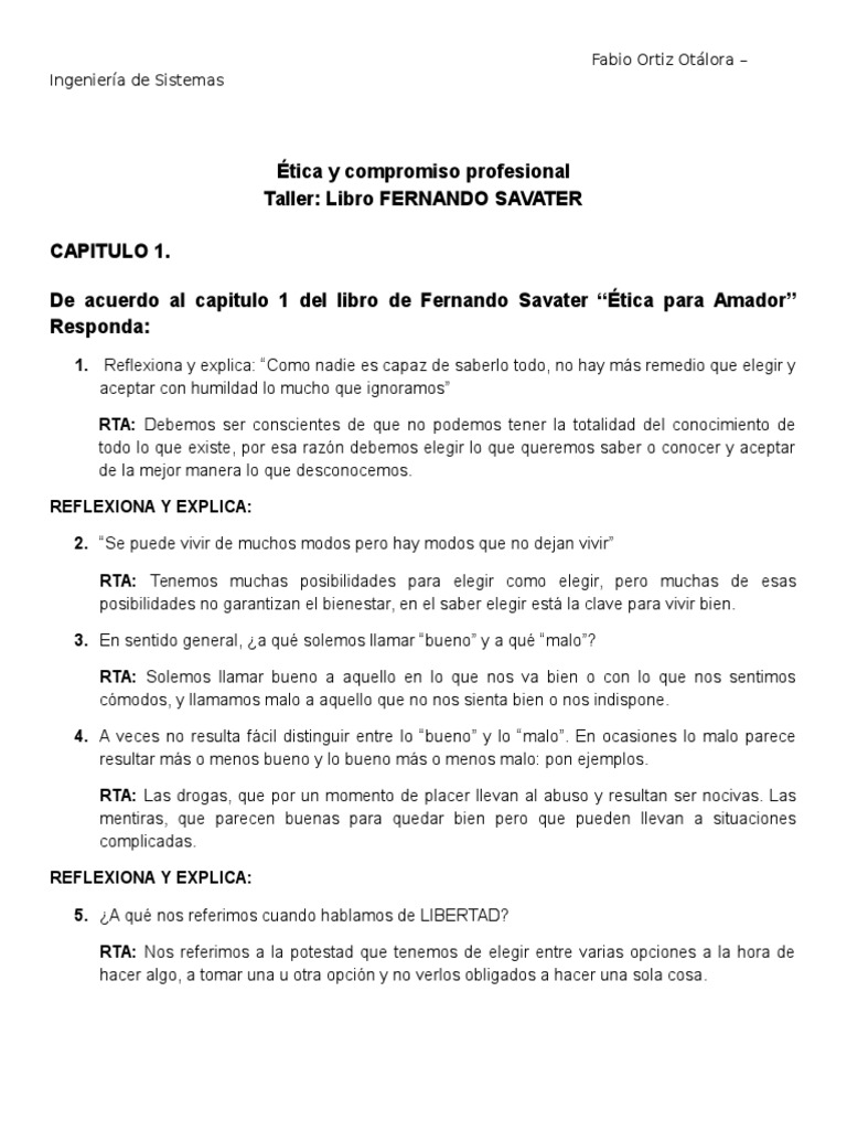 Taller Etica para Amador Cap 1,2,3 | PDF | Moralidad | Science