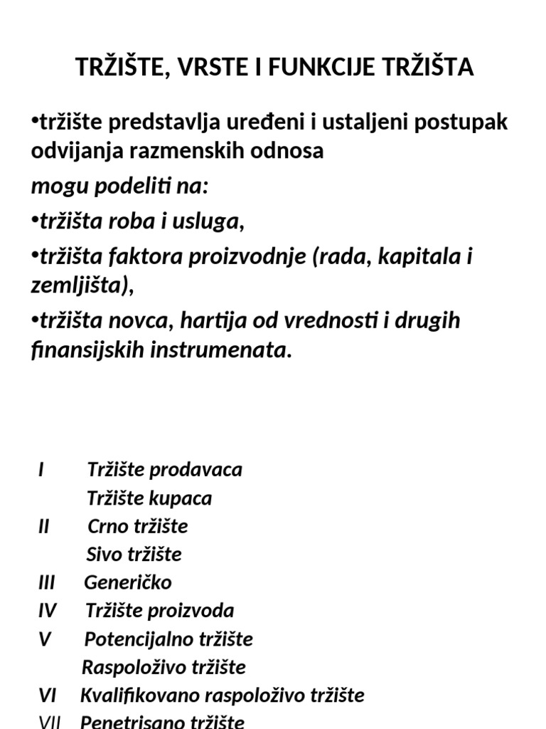 Trziste, Vrste I Funkcije Trzista-Ix | PDF