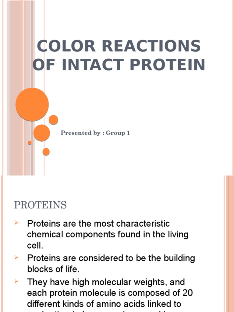 Color Reactions of Intact Protein | PDF