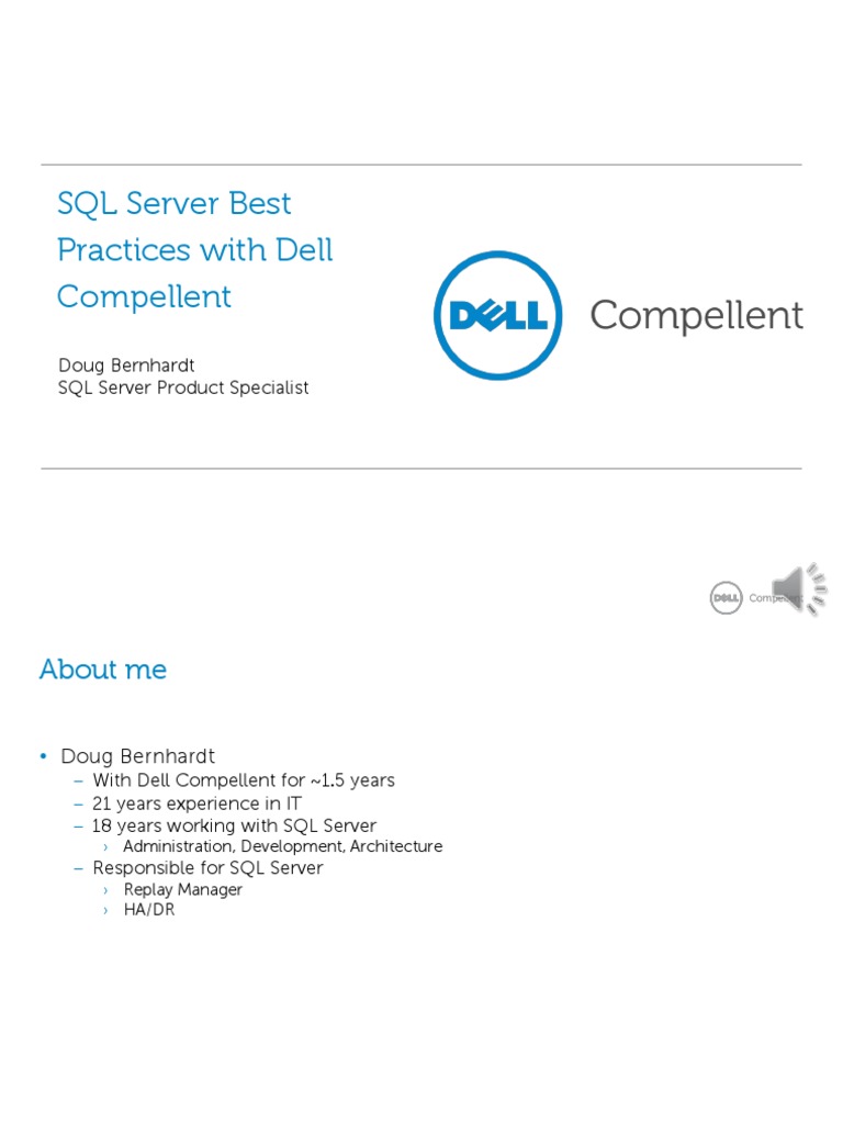 SQL Server Best Practices With Compellent | PDF | Replication ...