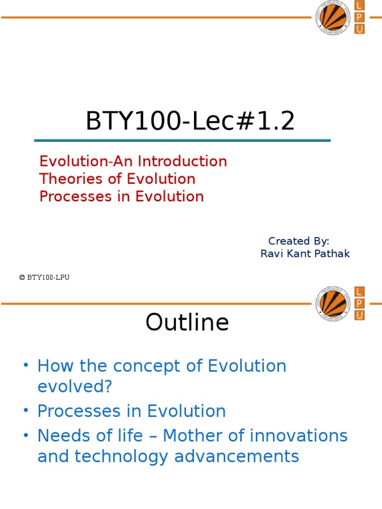 Theory of Evolution | PDF
