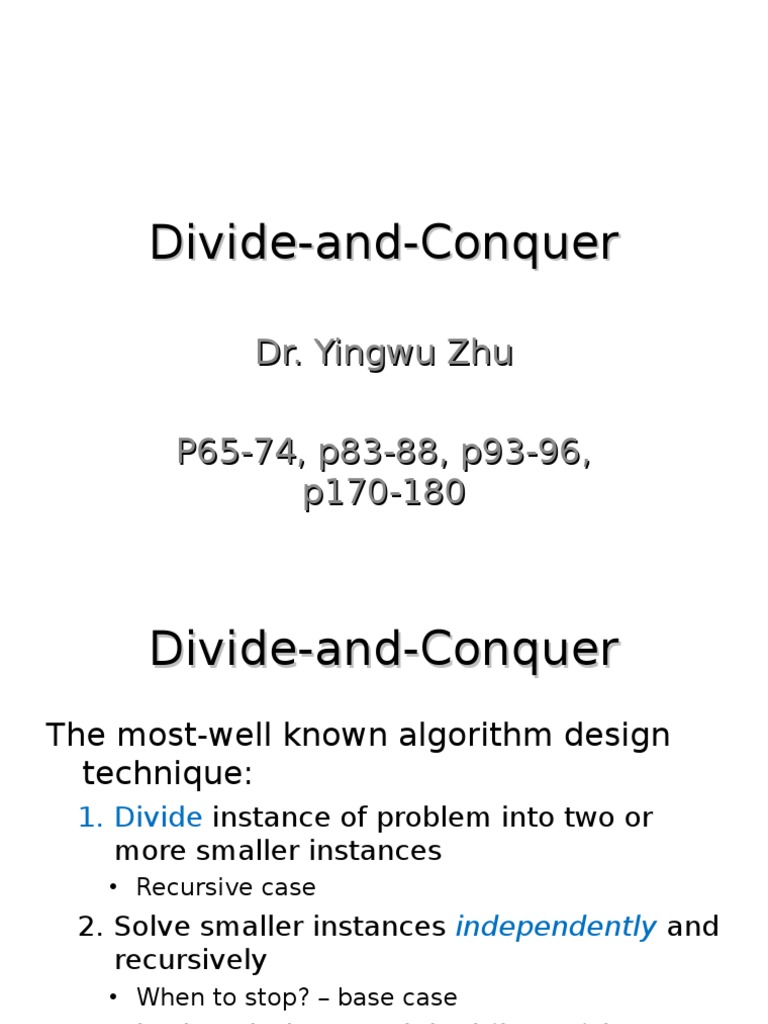 Divide and Conquer | Download Free PDF | Theoretical Computer Science ...