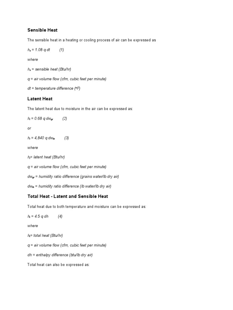 Sensible Heat | PDF | Hvac | Window