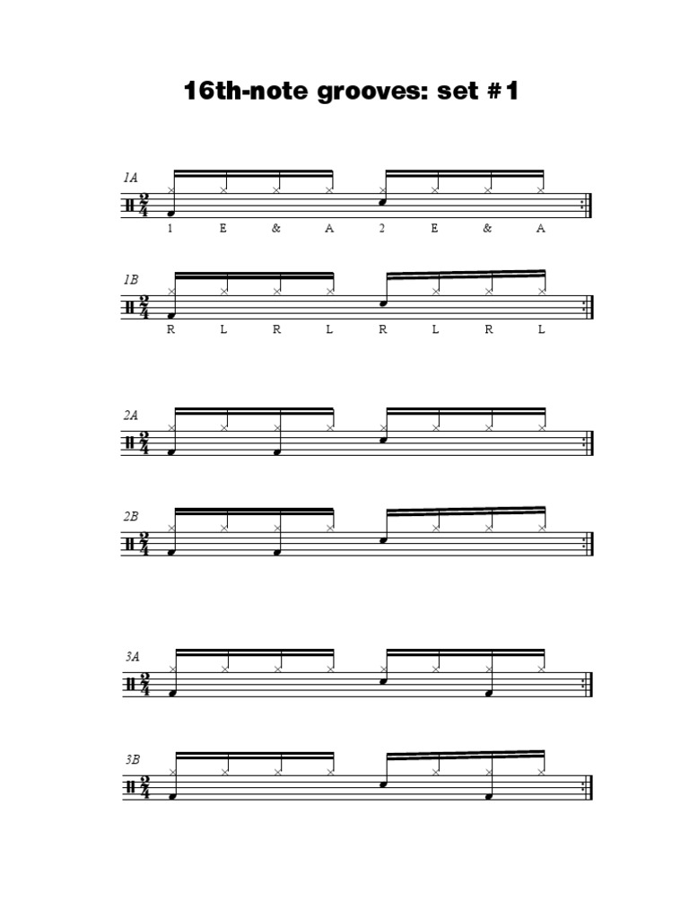 4a 16th Note Grooves | PDF