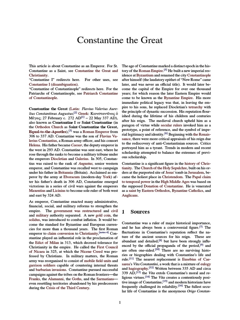 Constantine The Great | PDF | Constantine The Great | Roman Emperors