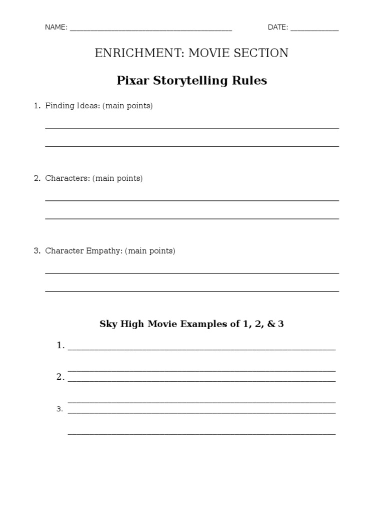 Enrich - Movie Section With Pixar | PDF | Art