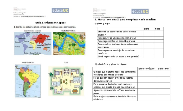 Planos y Mapas para Niños de Primaria | PDF