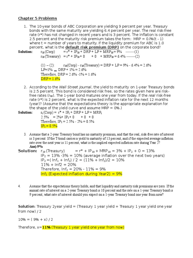 Solution:: Chapter 5 Problems | PDF