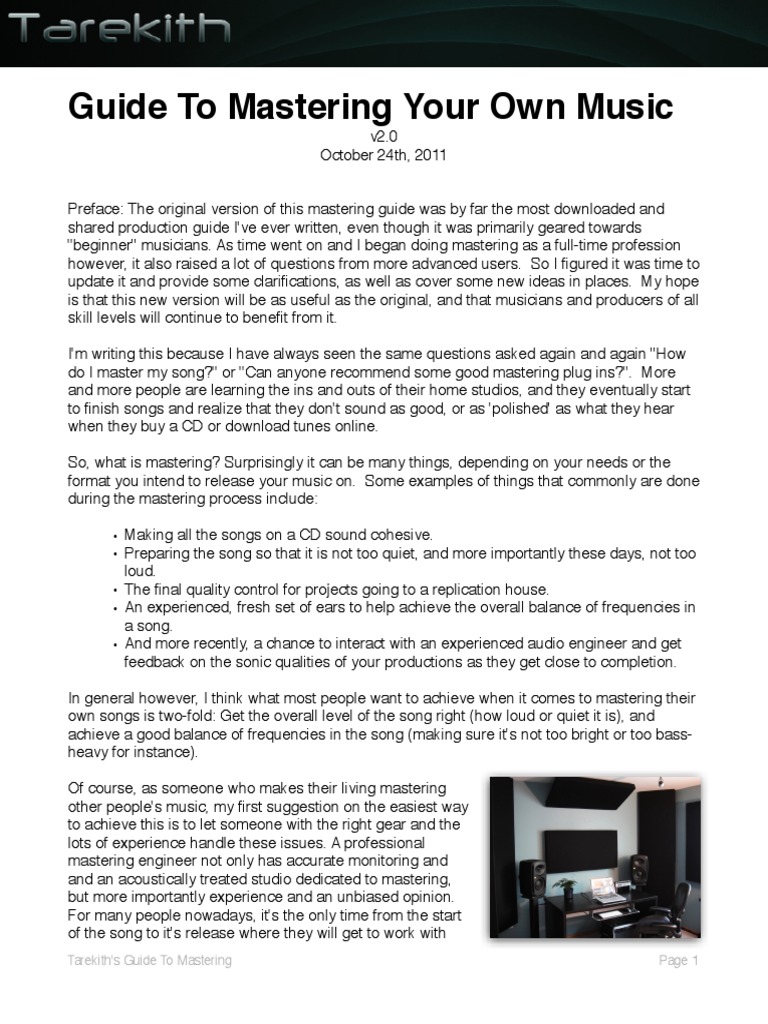 Mastering PDF | PDF | Equalization (Audio) | Signal Processing