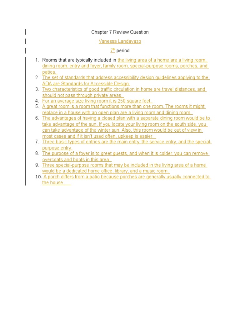 Chapter 7 Review Questions | PDF