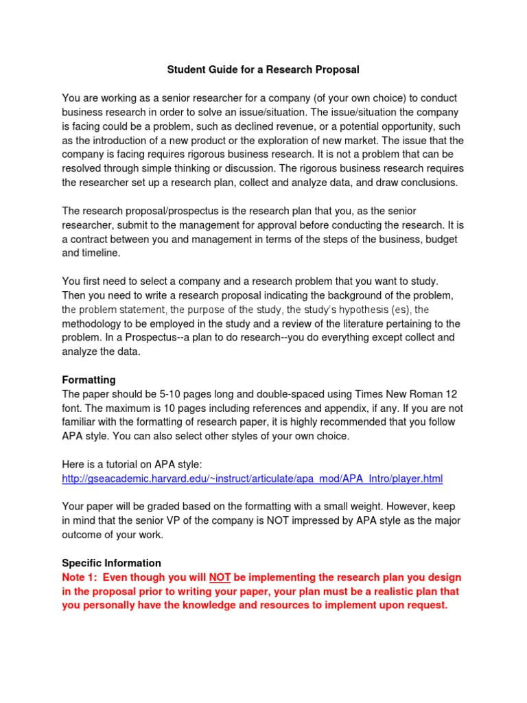 Research Prospectus Guideline | PDF | Hypothesis | Cognition