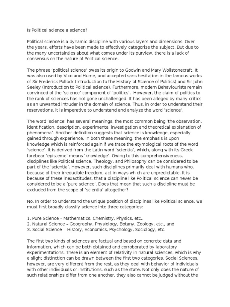 Nature of Political Science Explained | PDF | Social Science ...