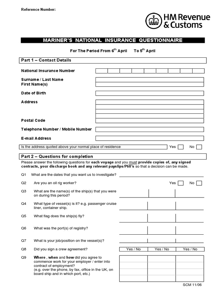 Mariner Questionnaire | PDF | Employment | Government
