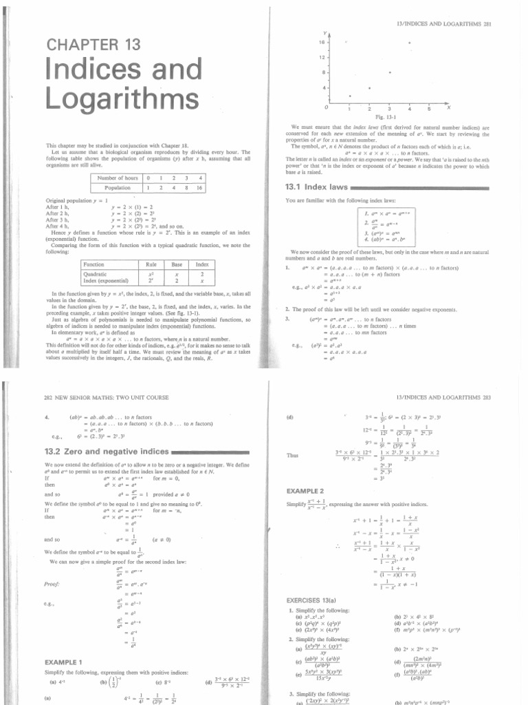 Indices and Logarithms | PDF | Exponentiation | Logarithm