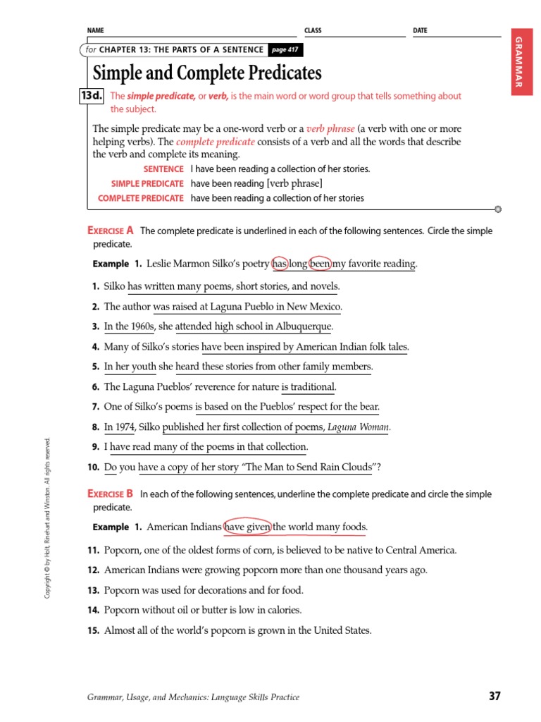 Subject and Predicate Ex | PDF | Rhinoceros | Predicate (Grammar)