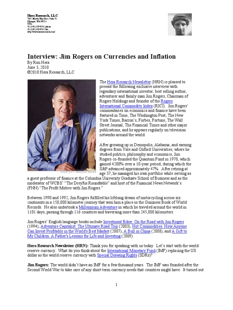 Jim Rogers On Currencies and Inflation | PDF