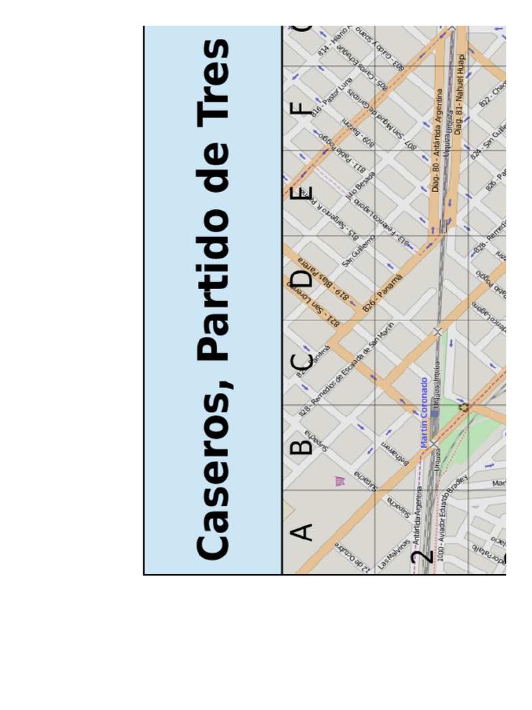 Mapa Mural 3x5 Caseros Tres de Febrero Bs As Argentina | PDF