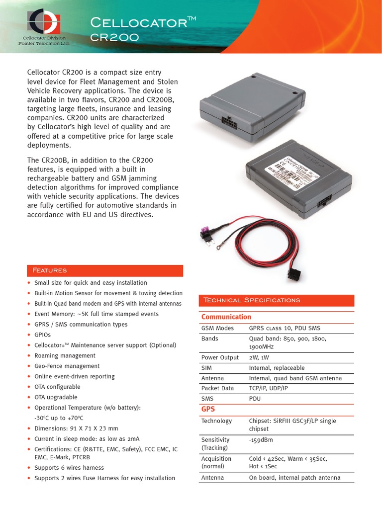 Cellocator-CR200 | General Packet Radio Service | Gsm