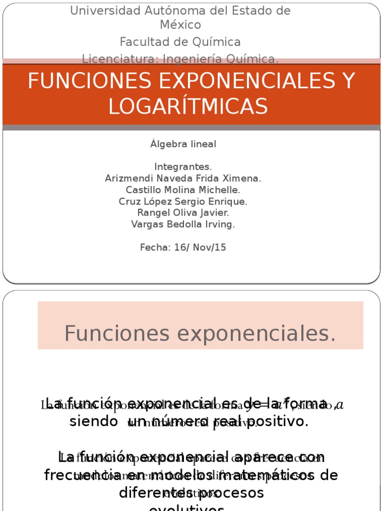 Funciones Exponenciales y Logarítmicas | PDF | Logaritmo | Función (Matemáticas)