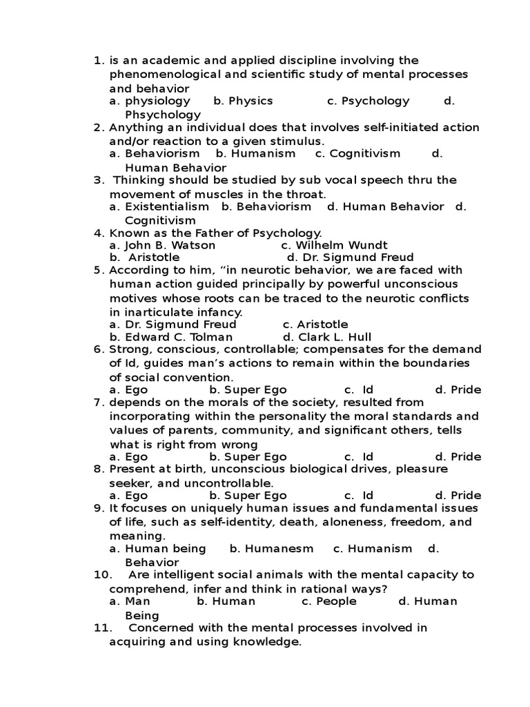 Human Behavior Test | Personality Disorder | Neurosis | Free 30-day ...