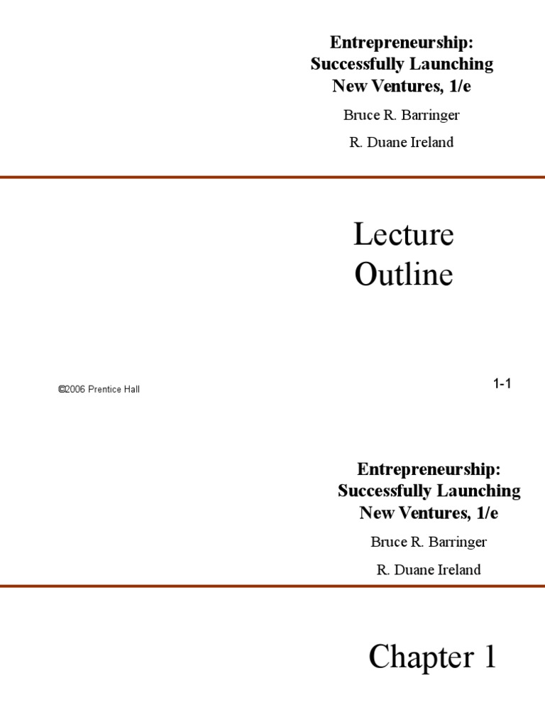 Barringer Ppt01st | PDF | Entrepreneurship | Business