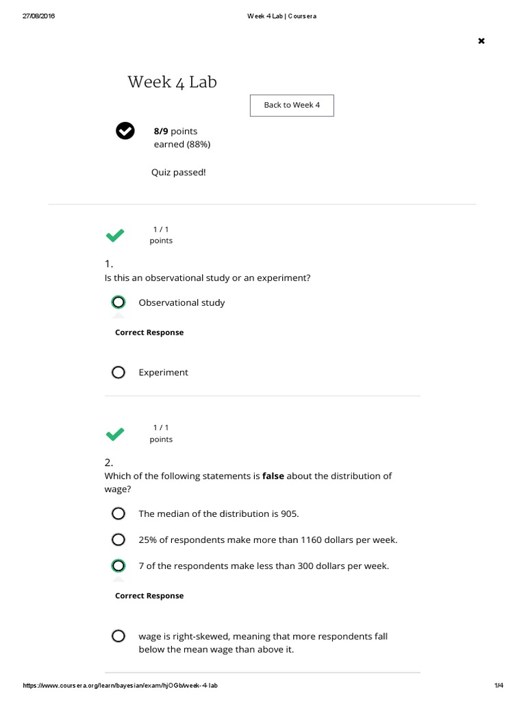 Week 4 Lab - Coursera | PDF