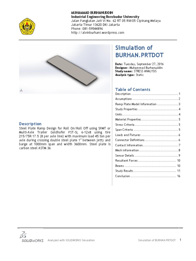 Steel Plate Ramp Design For Roll On Roll Off Operation | PDF | Stress ...