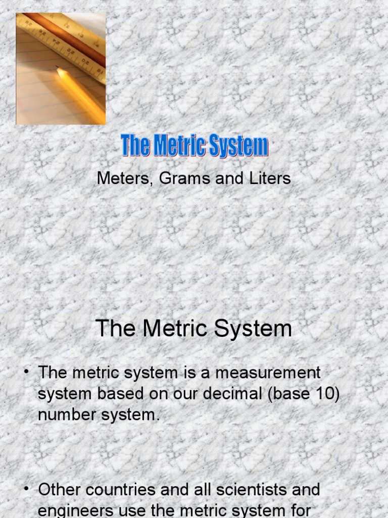 The Metric System | PDF | Litre | Metre