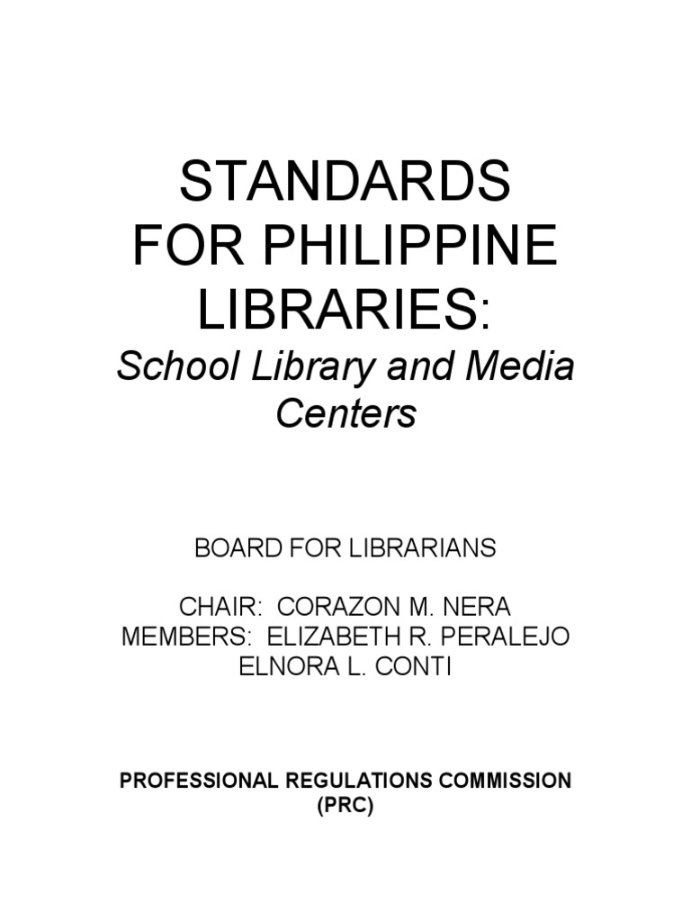 Standards For Philippine School Libraries | PDF | School Library ...