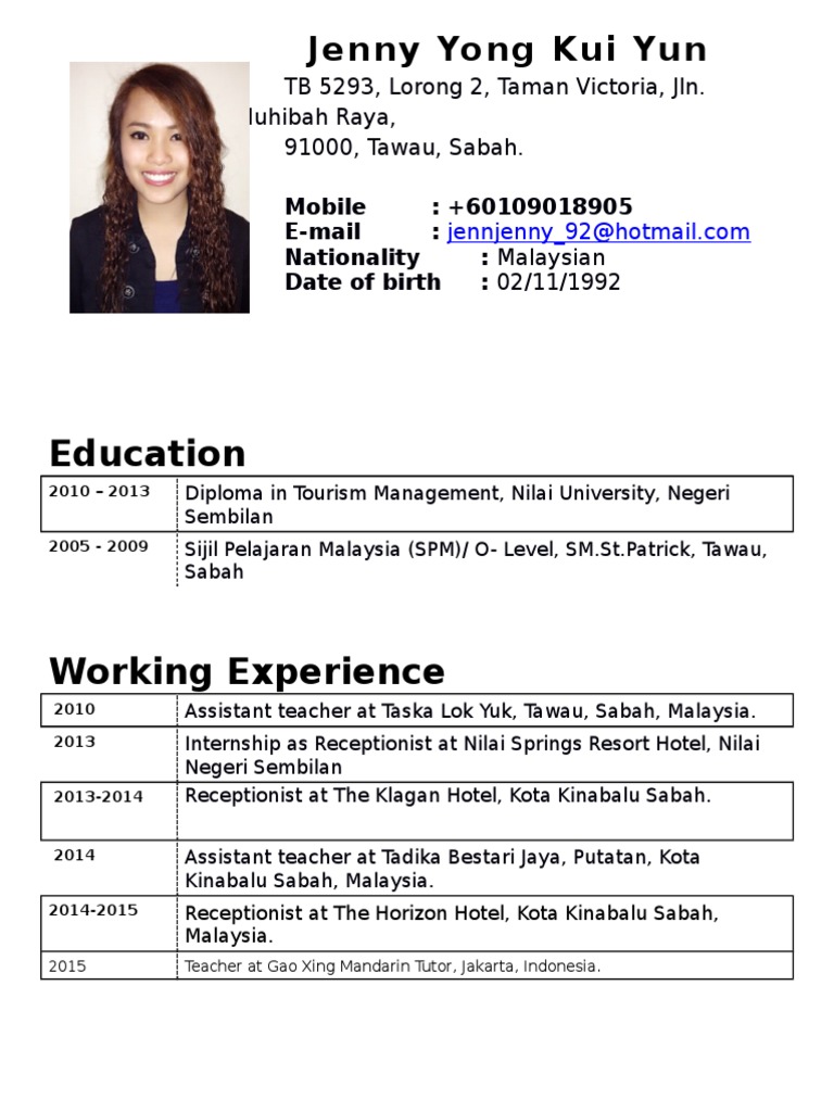 Resume | PDF | Malaysia | Languages