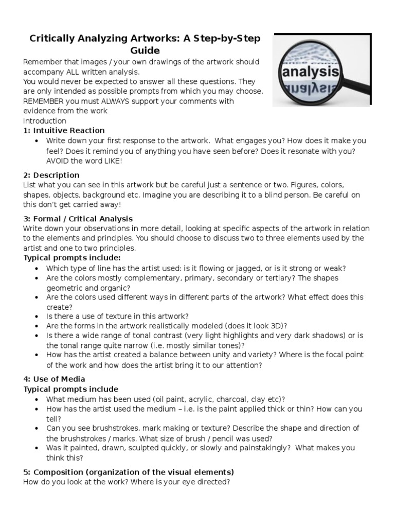 Step-by-Step Art Analysis Guide | PDF | Composition (Visual Arts) | Color