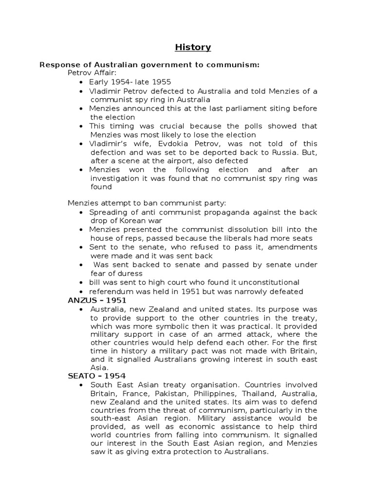 History Notes Stage 5 | PDF | Vietnam War | Government