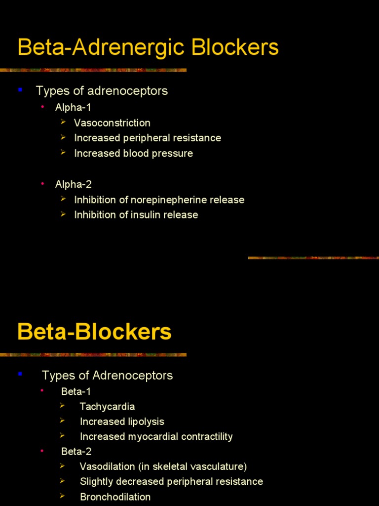Beta-Adrenergic Blockers | PDF | Cardiovascular System | Angiology