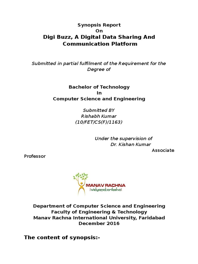 Synopsis FORmAT | PDF