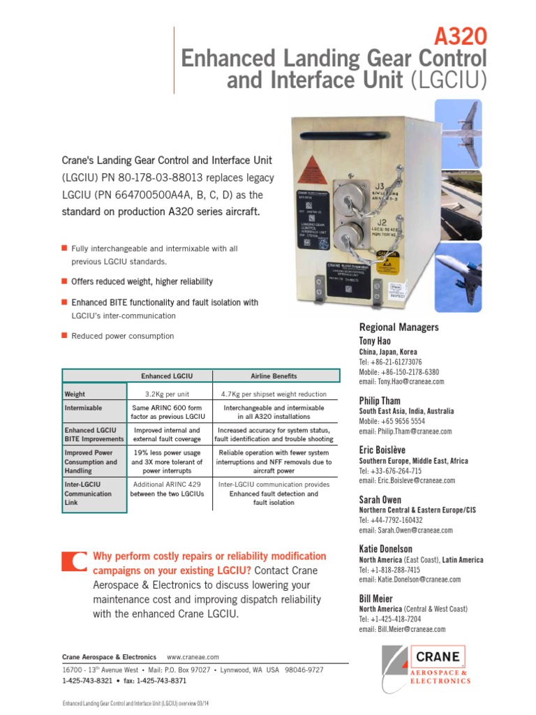 Enhanced Landing Gear Control and Interface Unit A320 LGCIU | PDF